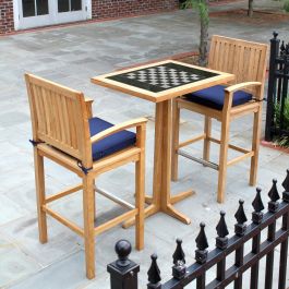 Bar Height Chess Table - Country Casual Teak