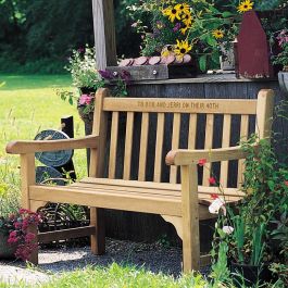 Commercial Outdoor Benches - Foxhall® 4 ft. Teak Bench